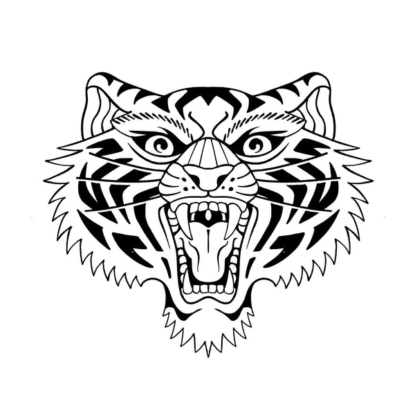 Tiger head by Michelich – Cloak and Dagger Tattoo London